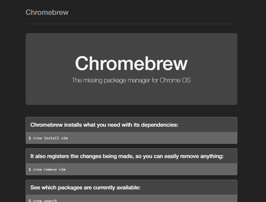 Dark Chromebrew | Userstyles.org