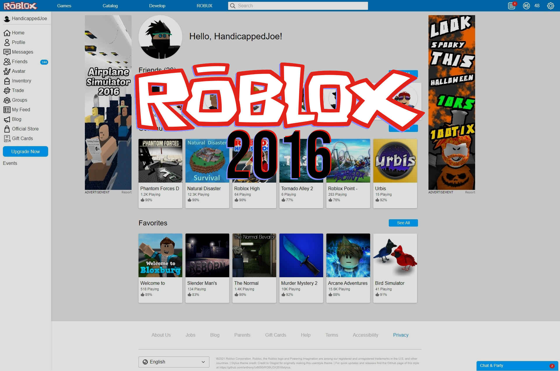 Roblox 2016 Themes & Skins | Userstyles.org