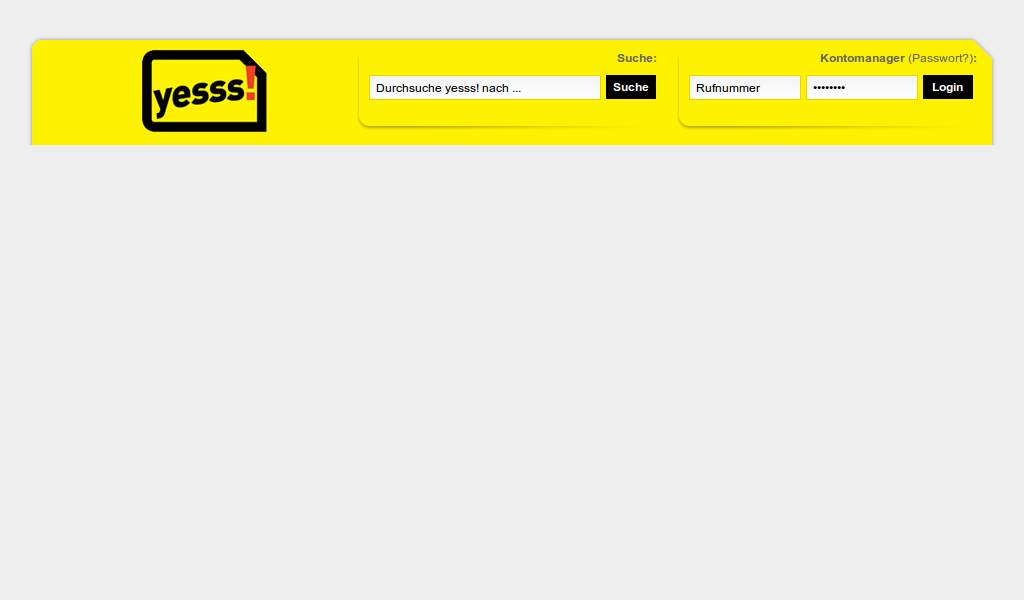 www.yesss.at - uncluttered login screen | Userstyles.org