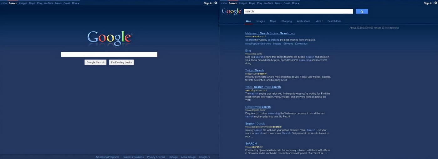 Google - Dark Blue - | Userstyles.org