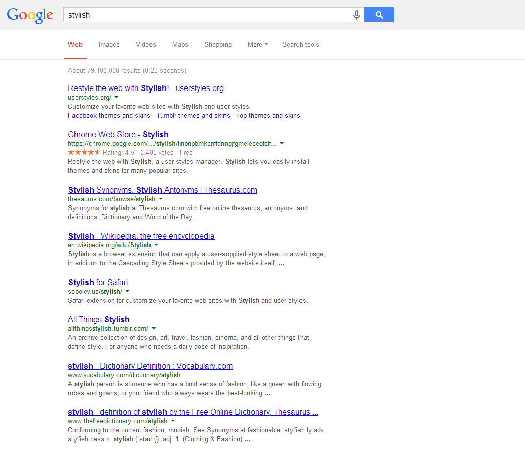 Classic Google Search | Userstyles.org